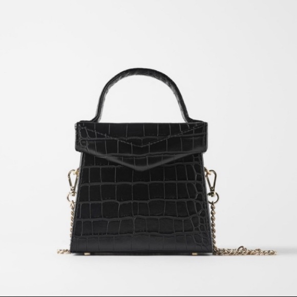 Zara | Bags | Zara Black Embossed Crossbody Box Bag | Poshmark